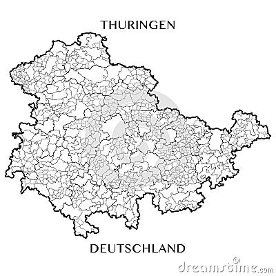 Vector Map Of The Federal Free State Of Thuringia, Germany ...