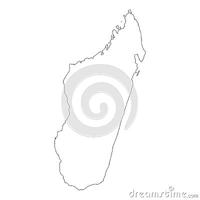 Vector Map Madagascar. Isolated Vector Illustration. Black On White ...