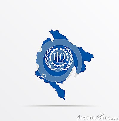 Vector Map Montenegro Combined With International Labour Organization ...