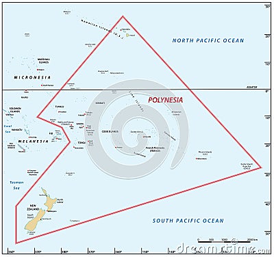 Vector Map Of The Pacific Island Region Of Polynesia | CartoonDealer ...