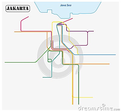Vector Map Of The Rail Transit Systems Of The Indonesian Capital ...
