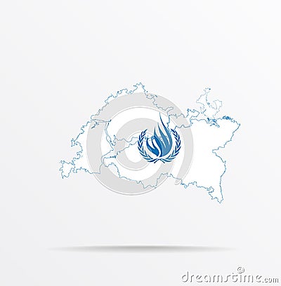 Vector Map Republic Of Tatarstan Combined With Office Of The High ...