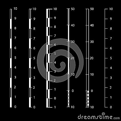 Vector Map Scales Graphics For Measuring Distances . Set Of Metric ...