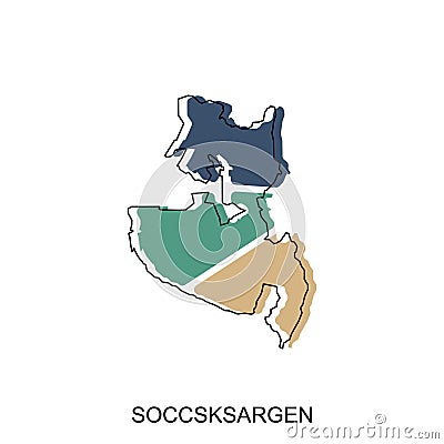 Vector Map Of Soccsksargen Modern Outline, High Detailed Vector ...