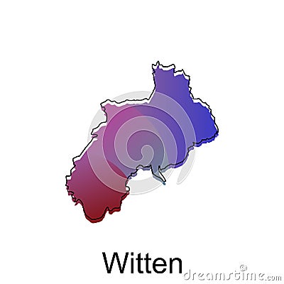 Vector Map Of Witten Modern Outline, Logo Vector Design. Abstract ...