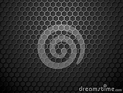 Vector Metal Hex Grid Black Background. Black Iron Hexagonal Grill ...
