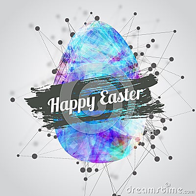 Vector Modern Happy Easter Card Design With Bright Stock Vector - Image ...