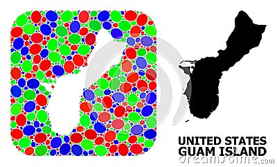Mosaic Hole And Solid Map Of Guam Island Cartoon Vector | CartoonDealer ...