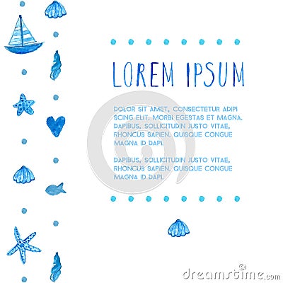 Vector Nautical Flyer Layout With Watercolor | CartoonDealer.com #49343957