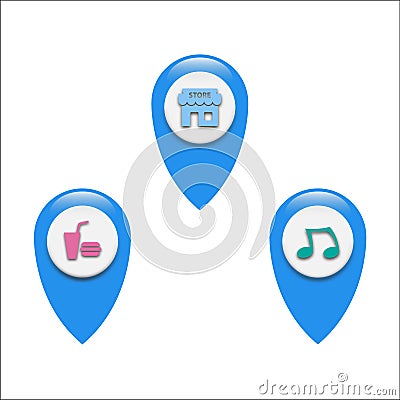 Vector Navigation Logo Set For Locating Map | CartoonDealer.com #116485011