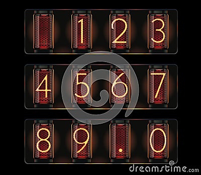Vector Nixie Tube With Digits | CartoonDealer.com #20135733