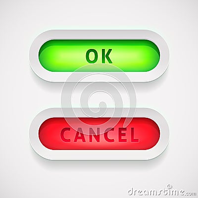 Vector OK And Cancel Button Stock Photo - Image: 24191130