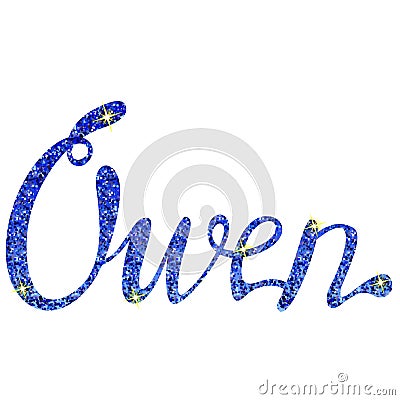 Owen Name Lettering Tinsels Vector Illustration | CartoonDealer.com ...