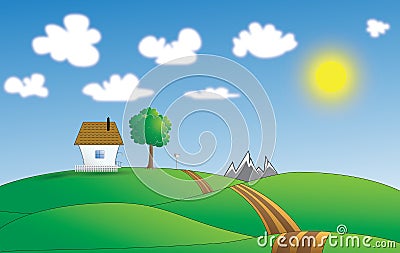 Vector Illustration Of Peaceful Land Stock Photography - Image: 35385672