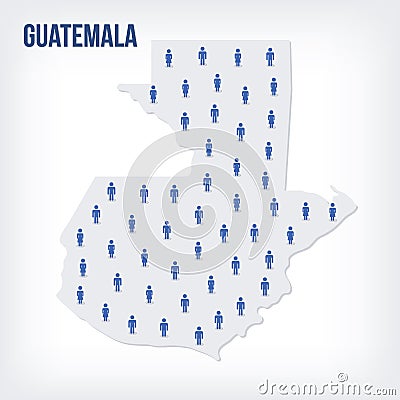 Vector People Map Of Guatemala. The Concept Of Population. Stock Image ...