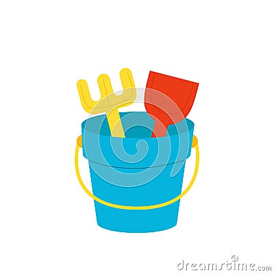 Vector Picture Of Toy Pail Isolated On White Background ...