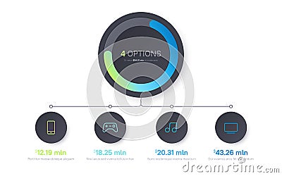 Vector Presentation Infographic Gradient Chart Design. Four Options ...