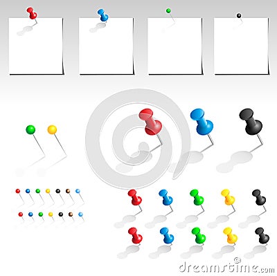 Vector Push Pin Collection Stock Photography - Image: 12594672