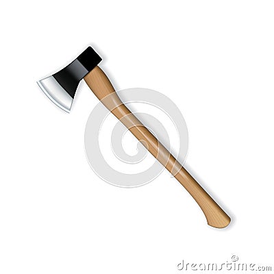 Vector Realistic Axe Isolated On White Background. | CartoonDealer.com ...
