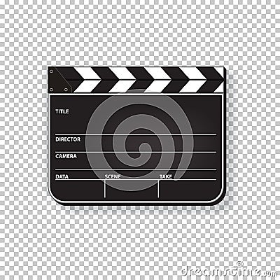 Vector Realistic Closed Clapperboard Isolated On Transparent Background ...