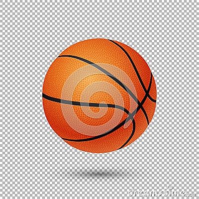 Vector Realistic Flying Basketball Closeup On Transparent Background ...