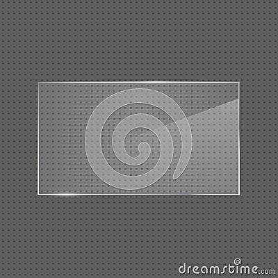 Vector Realistic Glossy Rectangular Glass Frame Stock Image ...