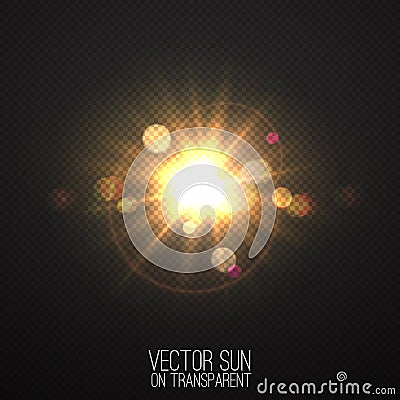 Vector Realistic Sun On Transparent . | CartoonDealer.com #83332775