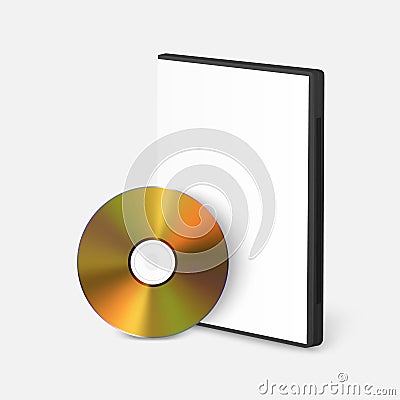 Vector Realistic Yellow CD, DVD With Plastic Rectangular Cover ...