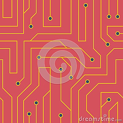 Vector Red Circuit Board Background Stock Vector - Image: 44608600
