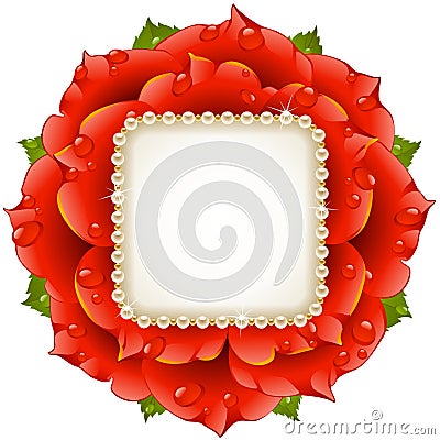 Vector Red Rose Circle Frame Royalty Free Stock Photos - Image: 21907958