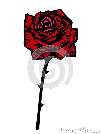 Vector Red Rose Stylized Stock Photo - Image: 10237960