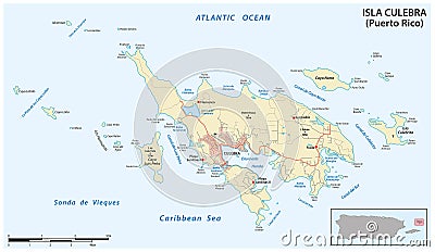 Vector Road Map Of The Puerto Rican Island Of Culebra | CartoonDealer ...