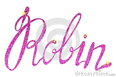 Robin Name Lettering Tinsels Vector Illustration | CartoonDealer.com ...