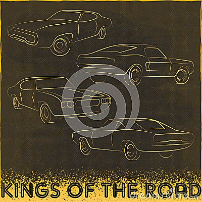 Vector 60s Car Design Silhouettes | CartoonDealer.com #51430940