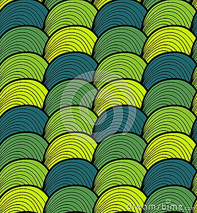 Vector Seamless Hand Drawn Wave Pattern. Colorful Endless Thread ...