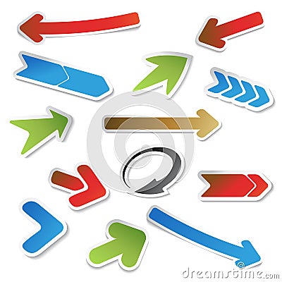 Vector Set Of Arrow Stickers Royalty Free Stock Image - Image: 16466896