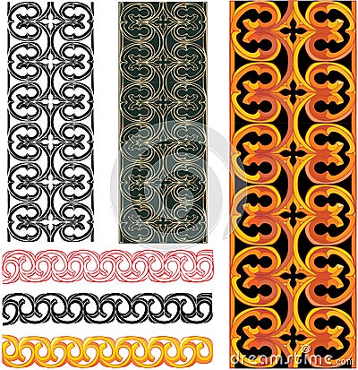 Vector Set Of Medieval Patterns Royalty Free Stock Photography - Image ...