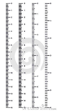Vector Set Of Metric Rulers In Flat Style. Measuring Scales ...