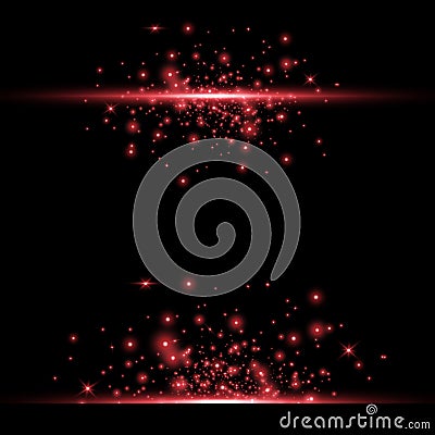 Vector Set Of Neon Laser Glow Light . Horizontal Gleaming Line Flash ...