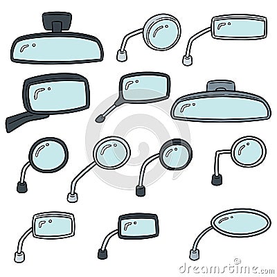 Vector Set of Rear View Mirrors Stock Vector - Illustration of round ...