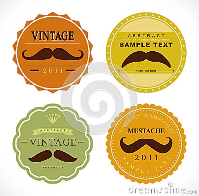 Vector Set: Retro Mustache Vintage Fancy Labels Royalty-Free ...