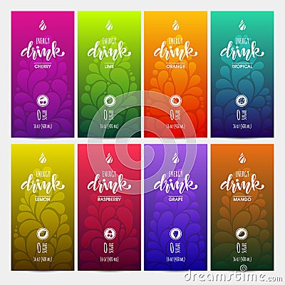 Vector Set Of Templates Packaging Energy Drink | CartoonDealer.com ...