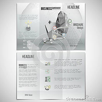 Vector Set Of Tri-fold Brochure Design Template On | CartoonDealer.com ...