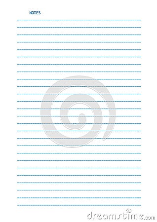 Vector Sheet Of Lined A4 Size Paper For Notes, Isolated On White ...