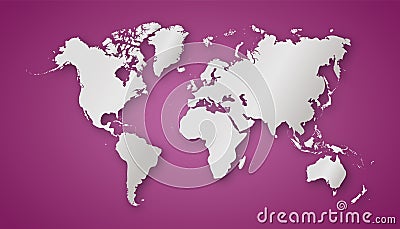 Vector Silver World Map On Pink Background | CartoonDealer.com #231442494