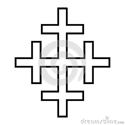 Medieval Catholic Crossed Cross Vector Illustration | CartoonDealer.com ...
