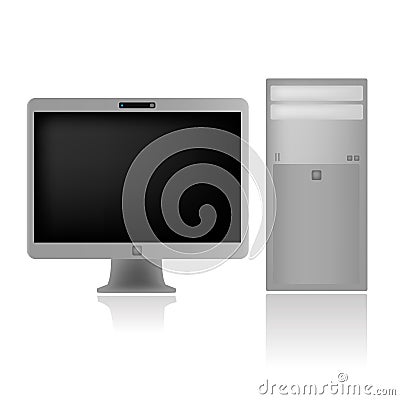 Vector Simple Desktop Computer | CartoonDealer.com #7204083