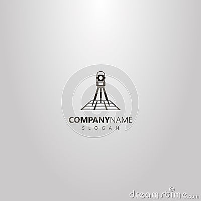 Vector Simple Geometric Logo Of Total Station On A Map Stock Image ...