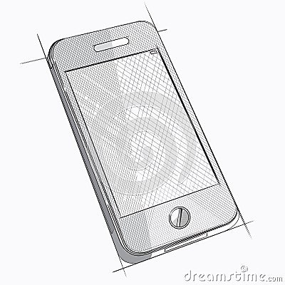 Vector Sketch Of Mobile Phone Royalty Free Stock Photos - Image: 35547938