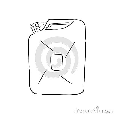 Vector Sketch Single Jerry Can, Fuel Canister, Vector Sketch ...